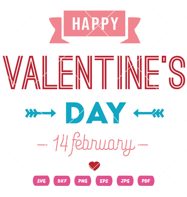 Happy Valentine Day 14 Feb Vector - Design Shop by AquaDigitizing