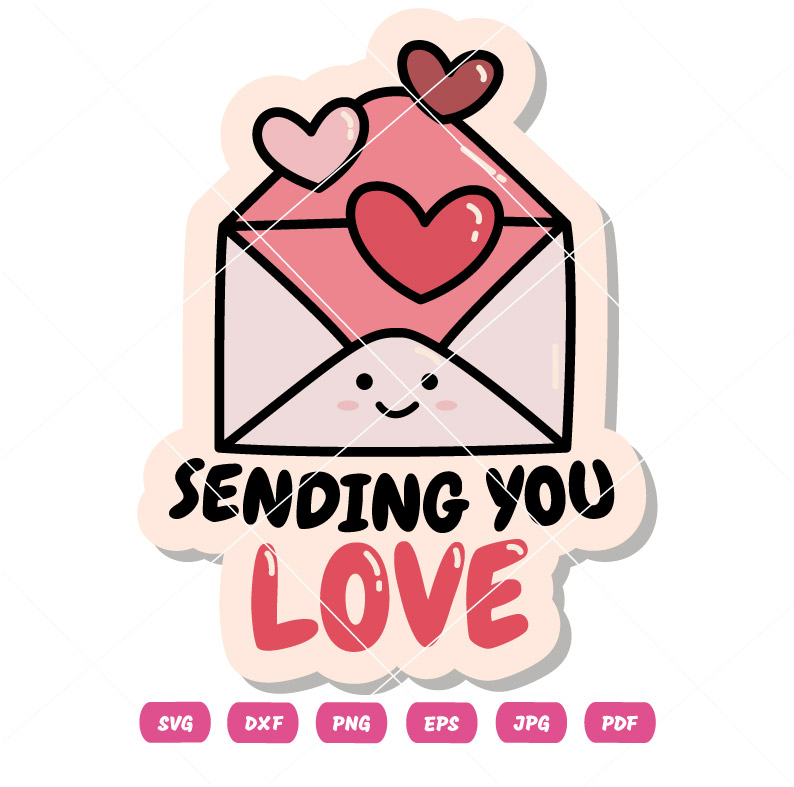 Sending You Love Heart Love Valentine Vector - Design Shop by ...