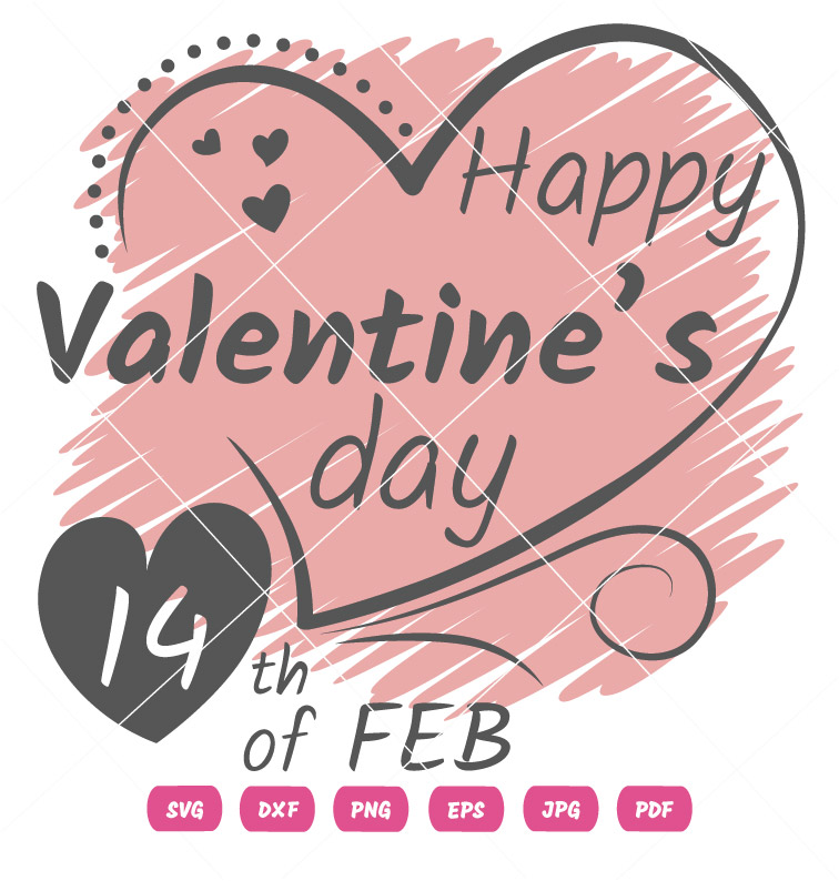 Valentine Day Of 14 Feb Vector - Design Shop by AquaDigitizing