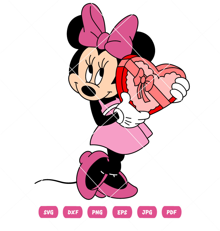 Valentine Mickey Mouse With Heart Vector - Design Shop by AquaDigitizing