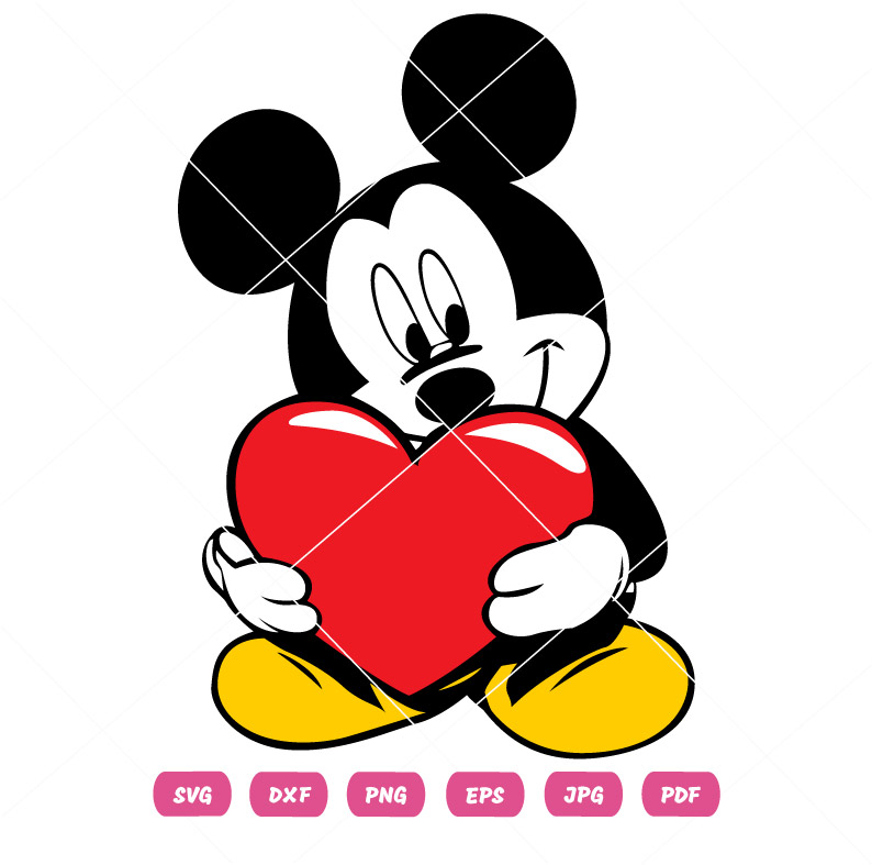 Cute Mickey Mouse Heart Vector SVG Cute Mickey Mouse Heart Vector ...