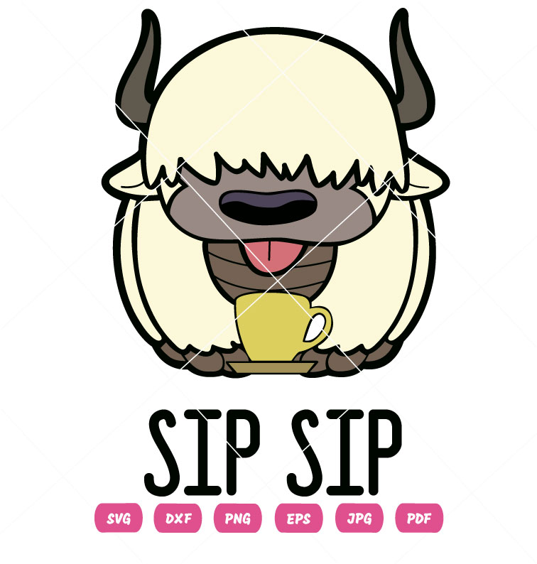 Sip Sip Cartoon Vector - Design Shop by AquaDigitizing
