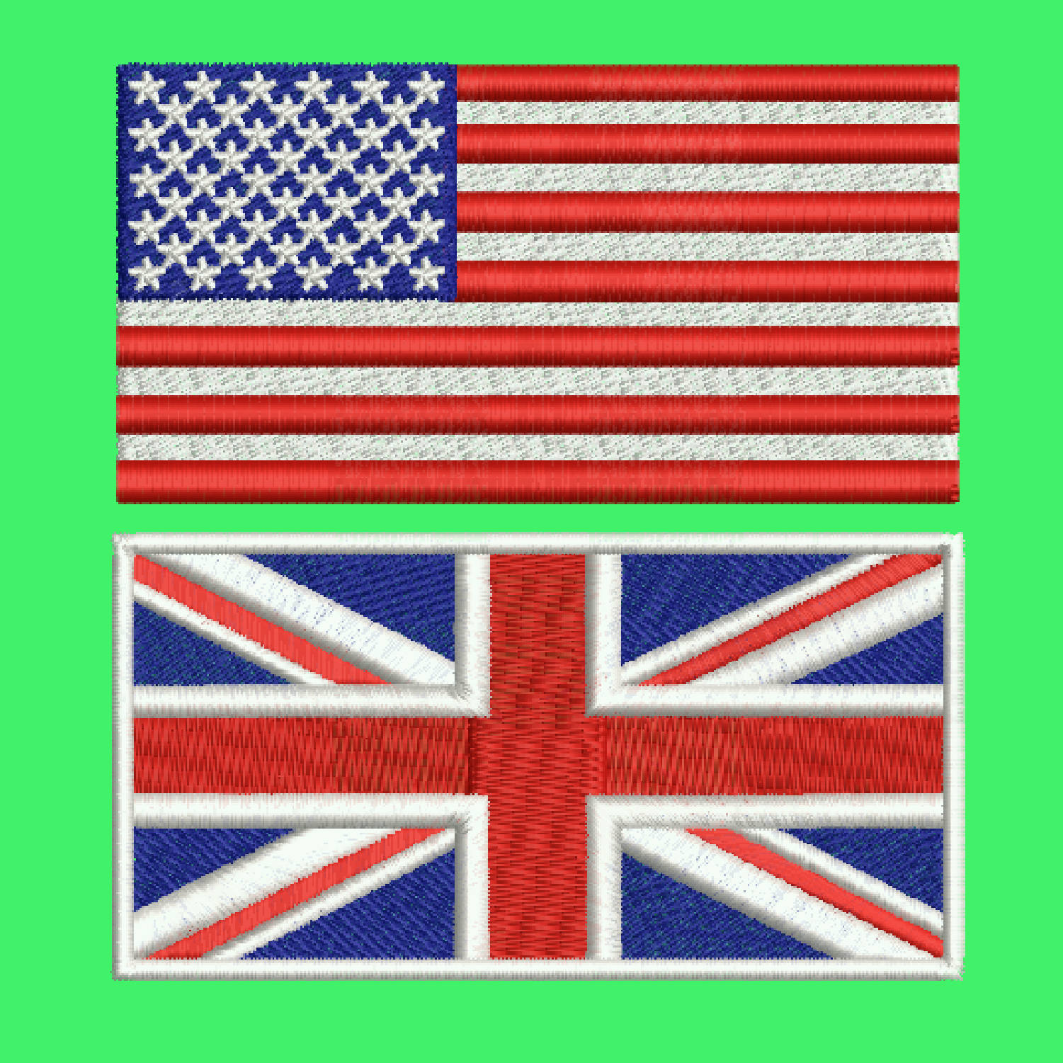 TWO FLAGS EMBROIDERY DESIGN BRITISH AMERICAN FLAG EMBROIDERY DESIGN USA ...