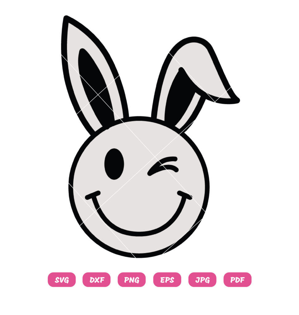 Easter Bunny Smiley Face - Design Shop by AquaDigitizing